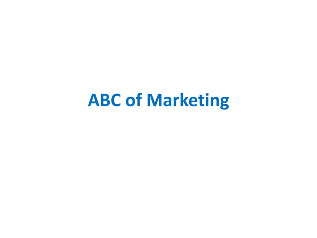 ABC of Marketing | PPT