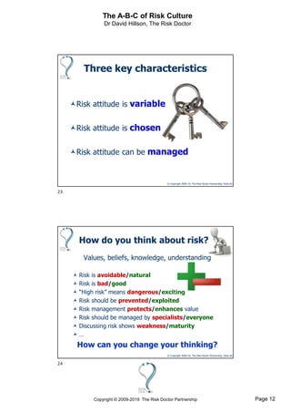ABC of risk culture. Dr David Hillson | PDF