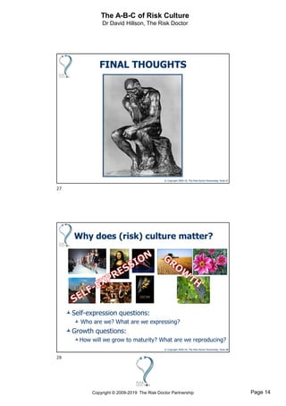 ABC of risk culture. Dr David Hillson | PDF