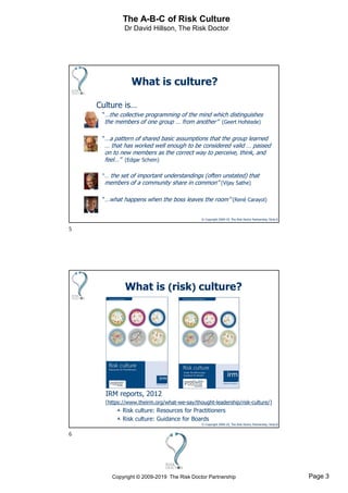 ABC of risk culture. Dr David Hillson | PDF