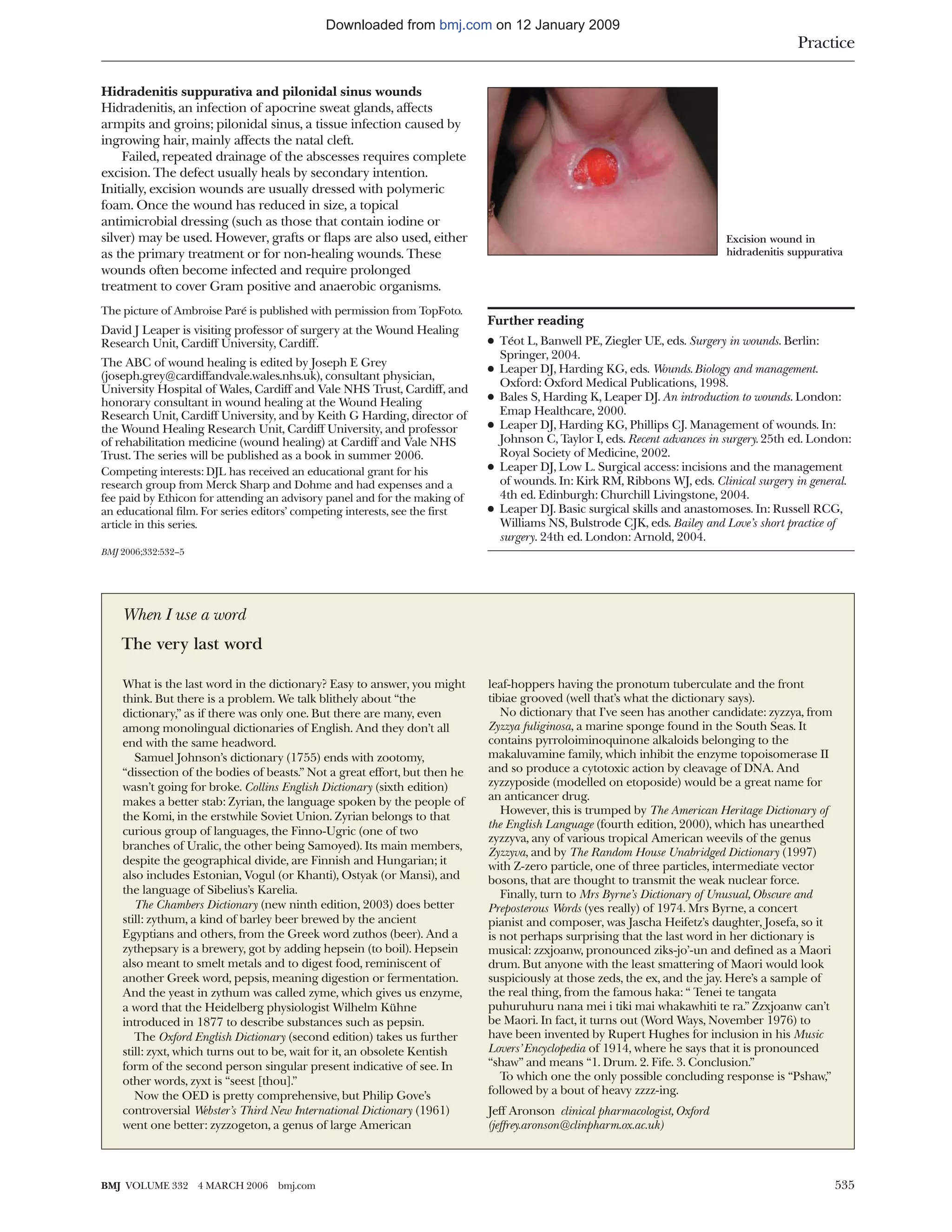 Abc of wound healing 2009 | PDF