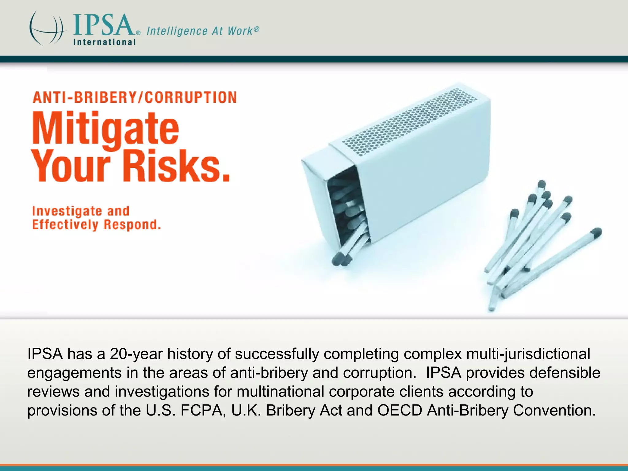 IPSA Anti-Bribery/Corruption Practice | PPT