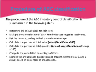 Production Management - ABC Inventory | PPT