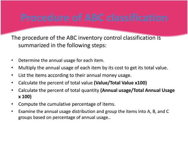 Production Management - ABC Inventory | PPT