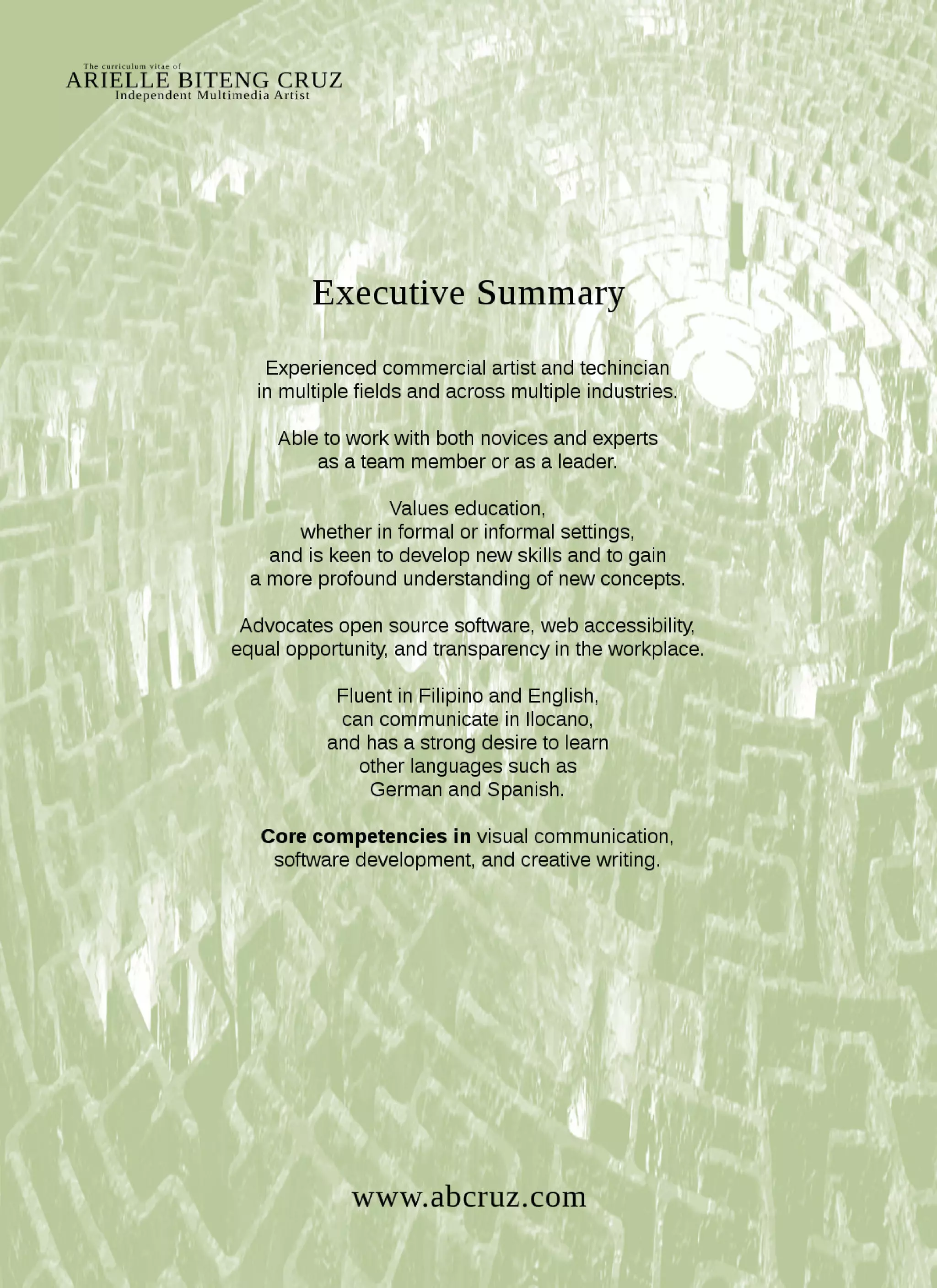 Curriculum Vitae of Arielle B Cruz | PDF