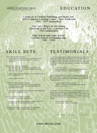 Curriculum Vitae of Arielle B Cruz | PDF