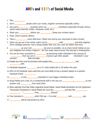 ABC's & 123's of Social Media Handout | DOC