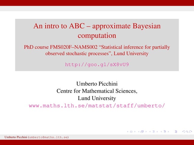 Intro to Approximate Bayesian Computation (ABC) | PDF