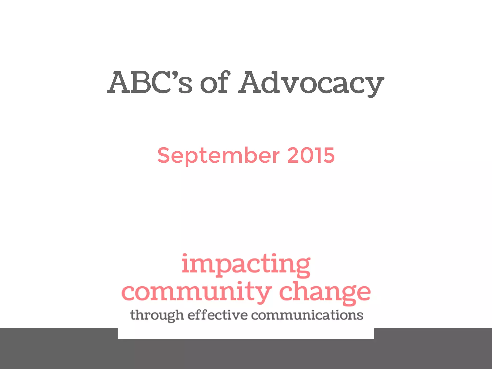 ABC's of Advocacy Presentation | PDF