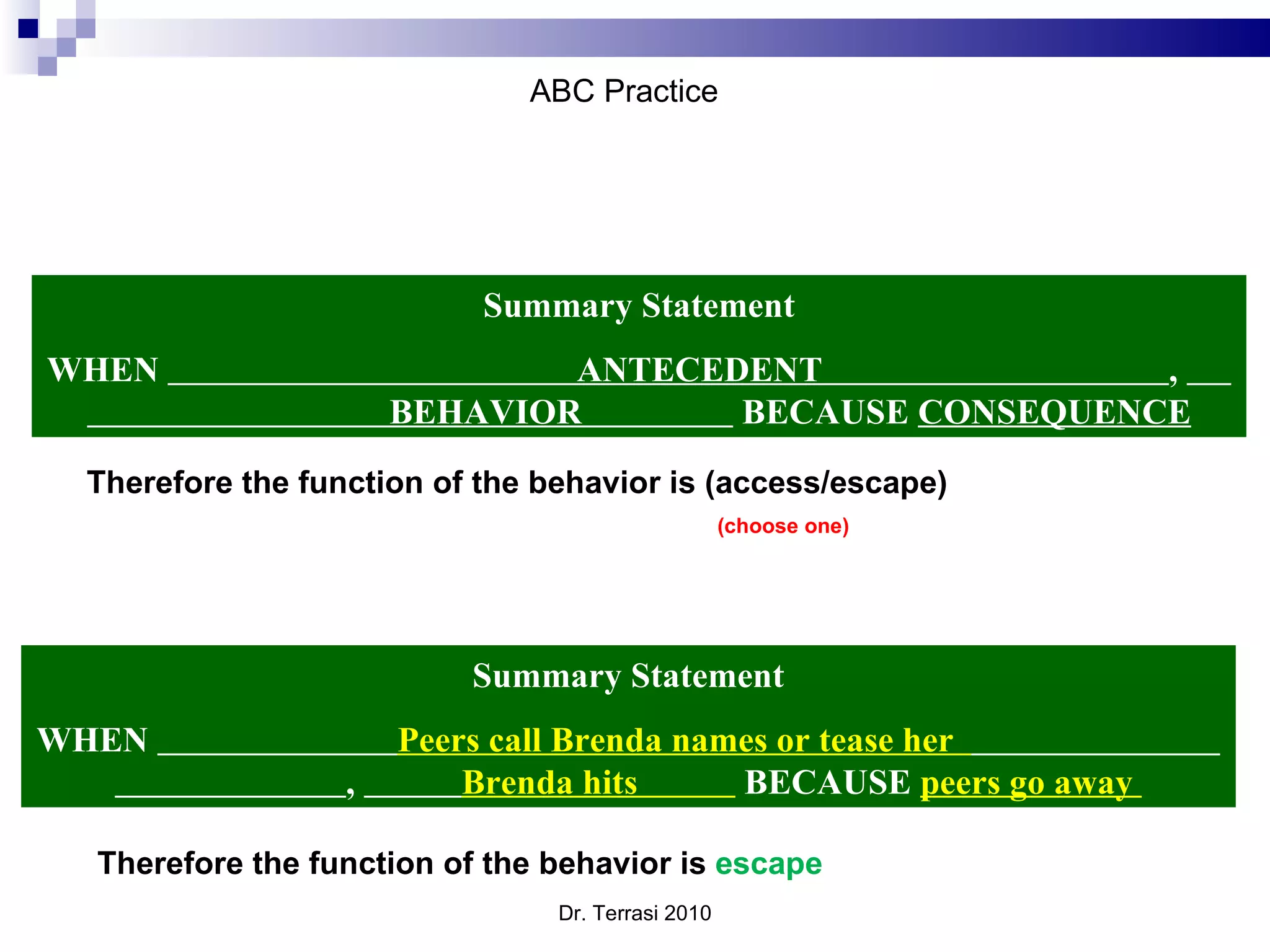 Abc's of behavior ppt | PPT