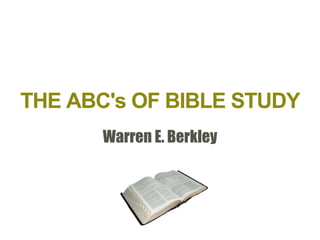 Abc's of bible study | PDF