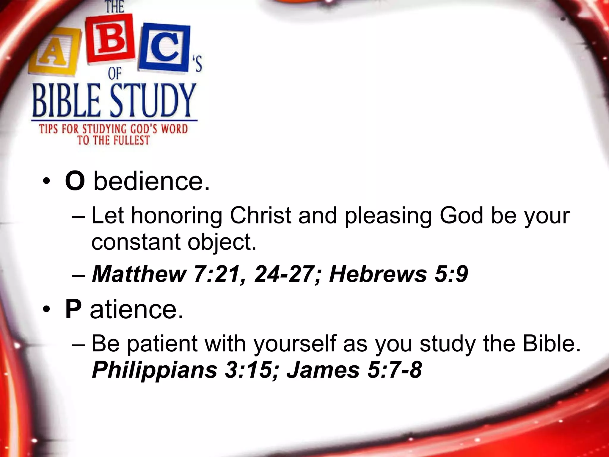 The Abc's of Bible Study | PPT