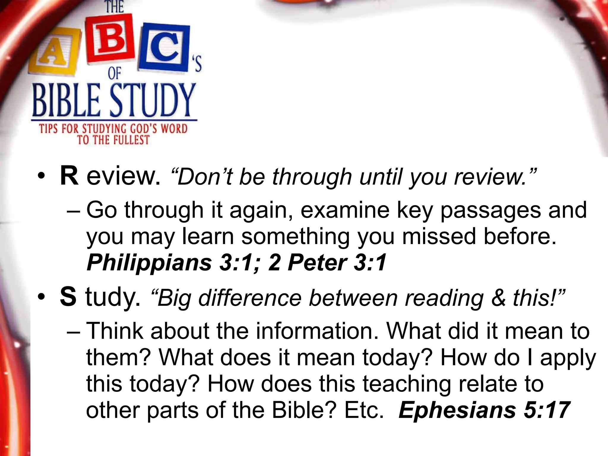 The Abc's of Bible Study | PPT