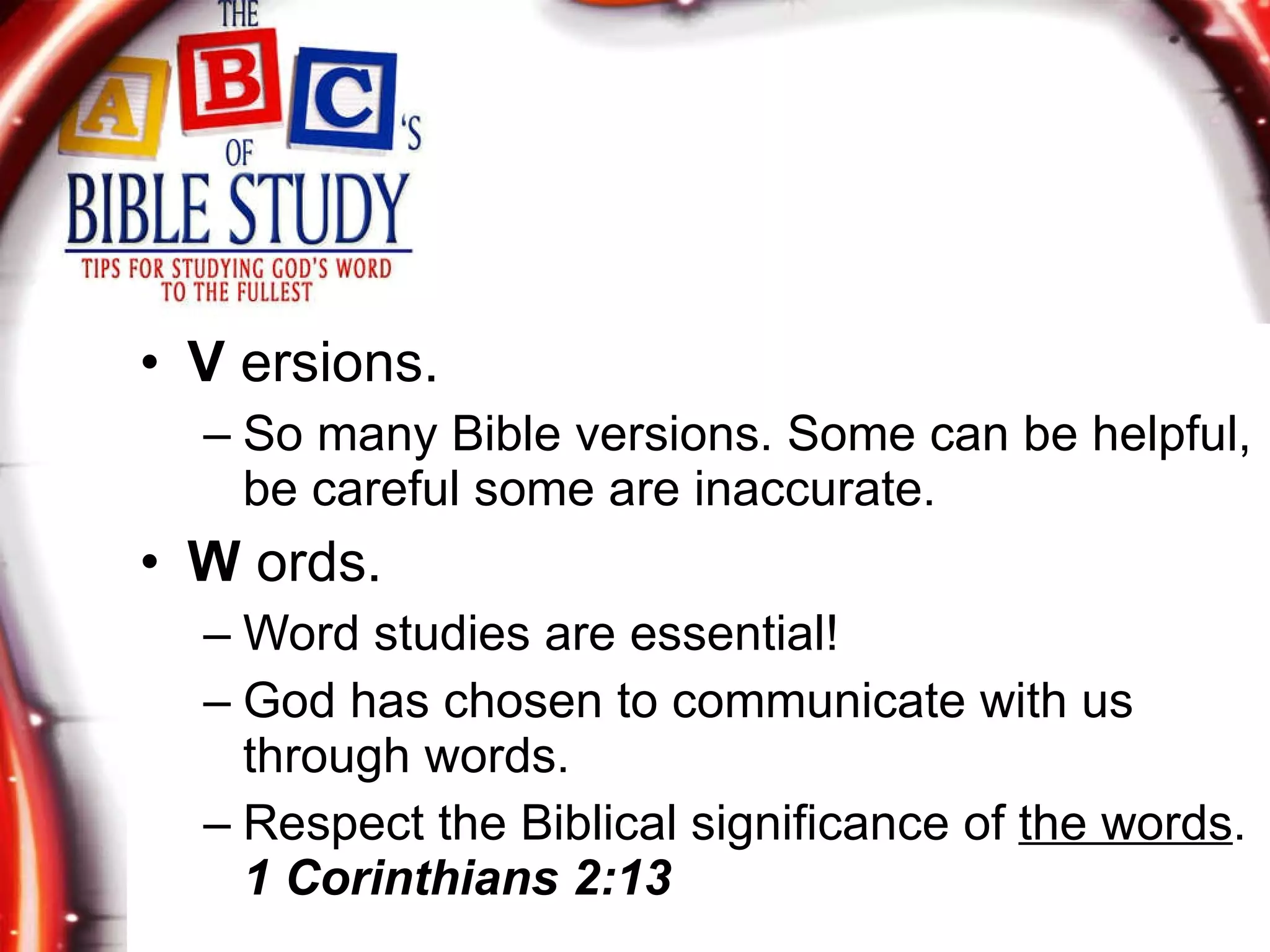 The Abc's of Bible Study | PPT