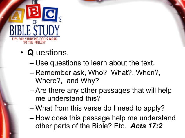 The Abc's of Bible Study | PPT