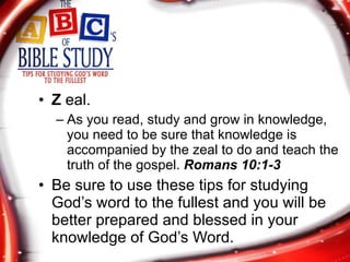 The Abc's of Bible Study | PPT