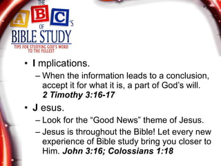 The Abc's of Bible Study | PPT
