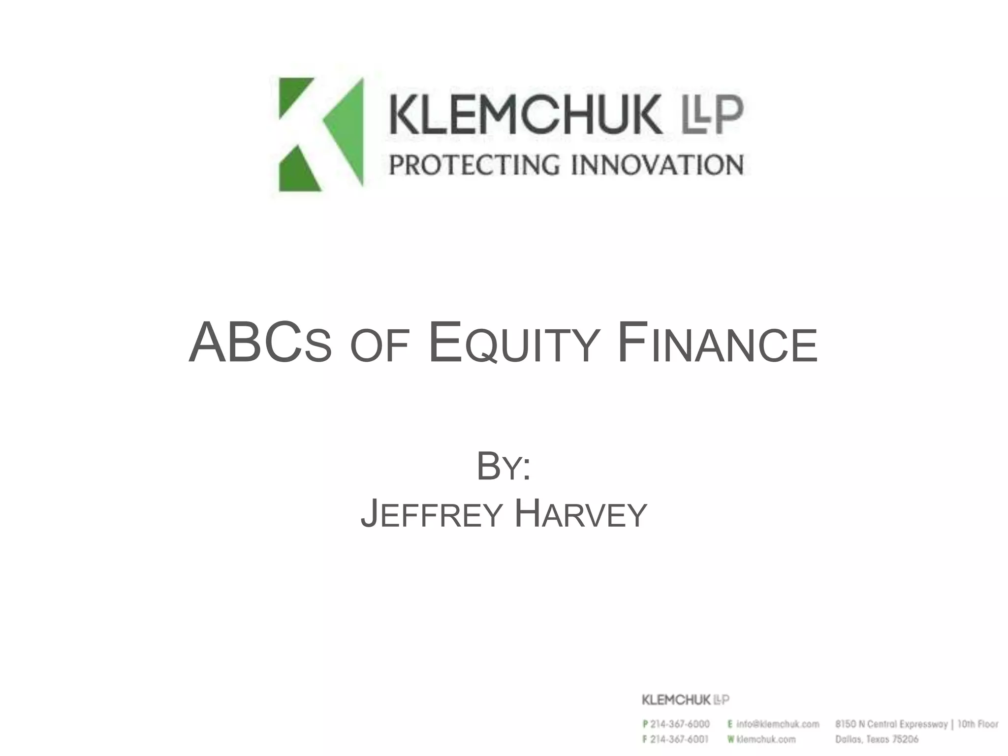 ABCs of Equity Financing | PPTX