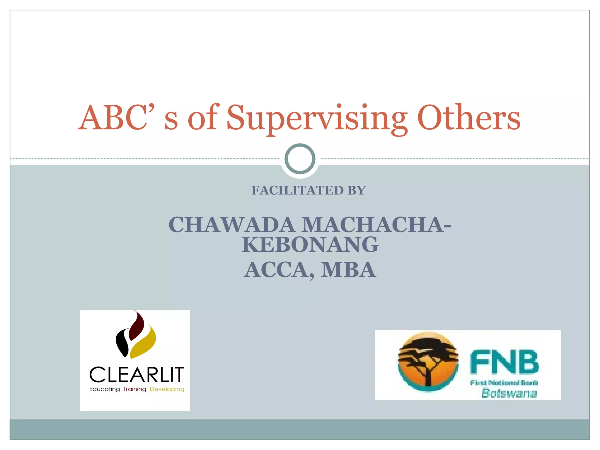 Abc's of supervising others | PPT