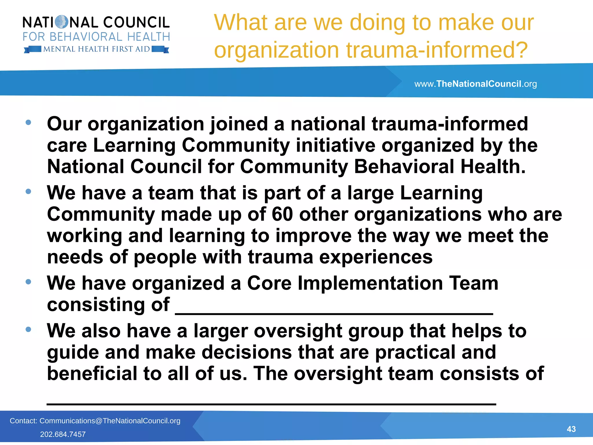 ABC's of Trauma Informed Care | PPT