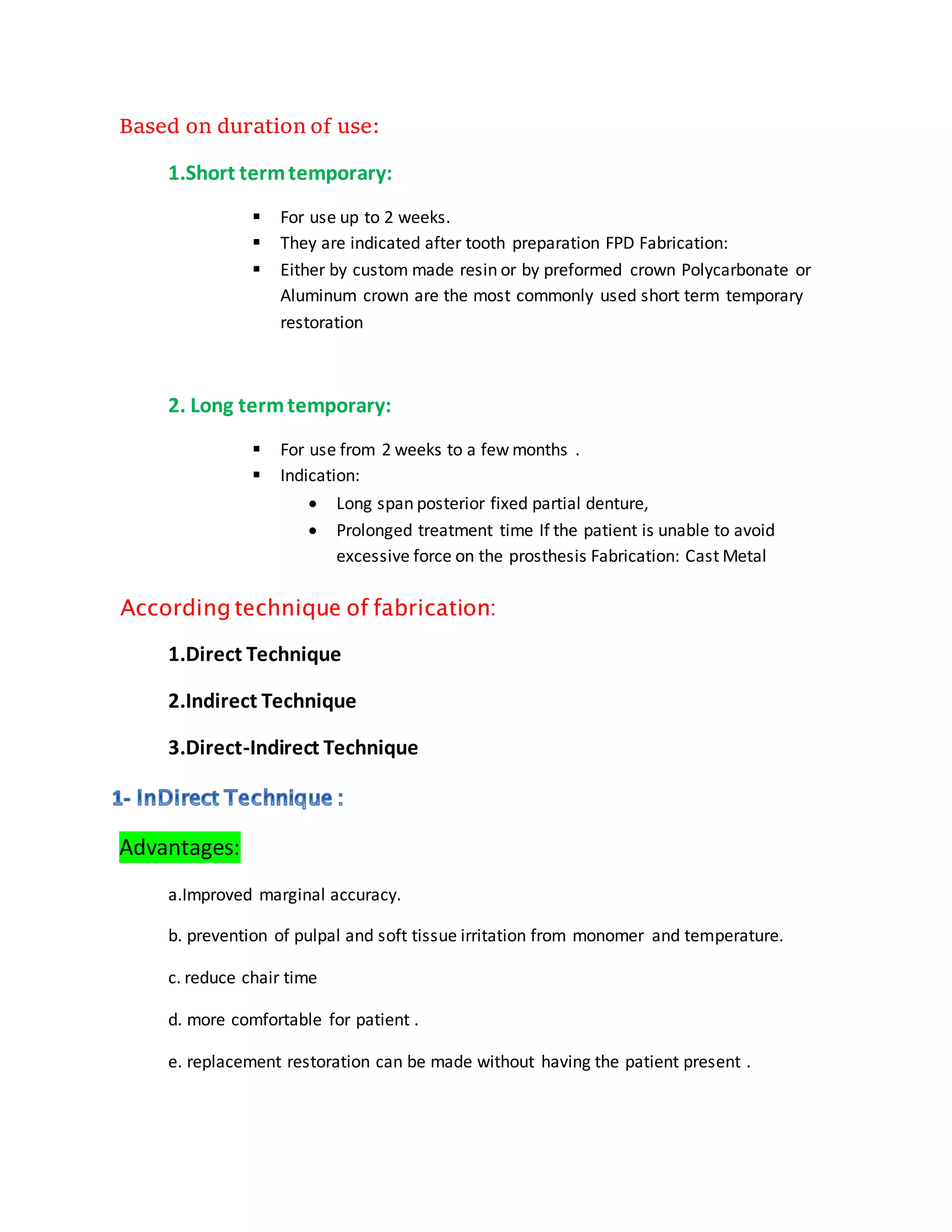 Steps For fixed Provisionals | DOCX