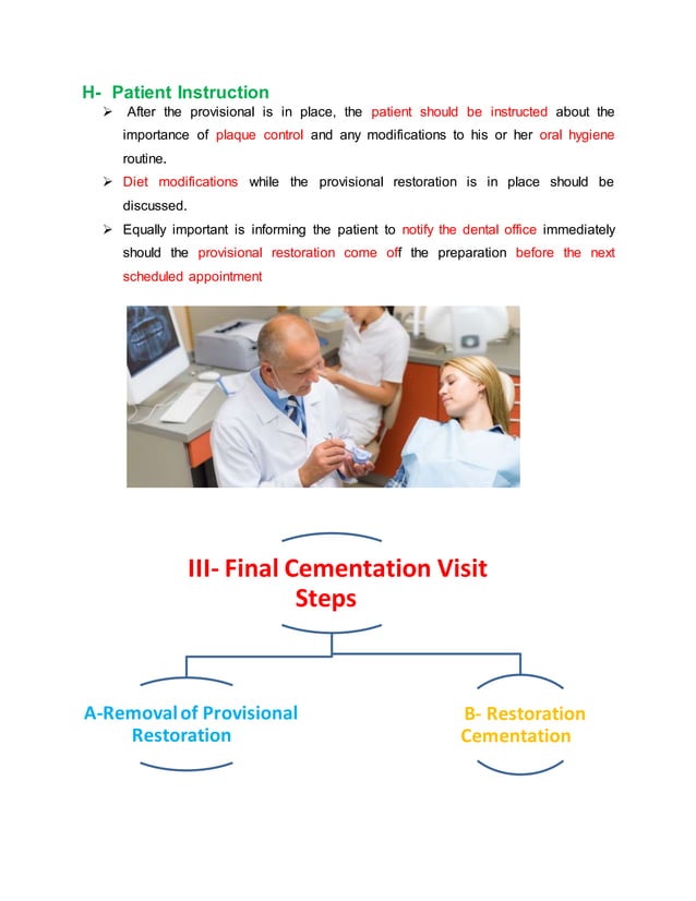 Steps For fixed Provisionals | DOCX | Oral care | Personal Care