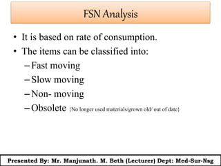 Abc, ved, hml analysis in material management | PPTX