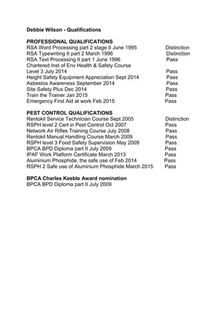 Debbie Wilson | PDF | Medical Health