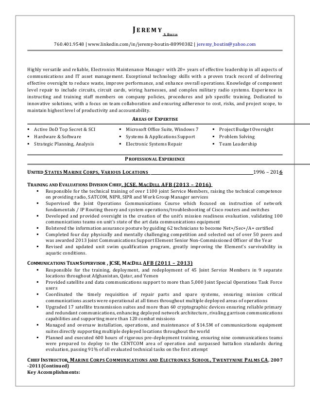 Jeremy Boutin Resume