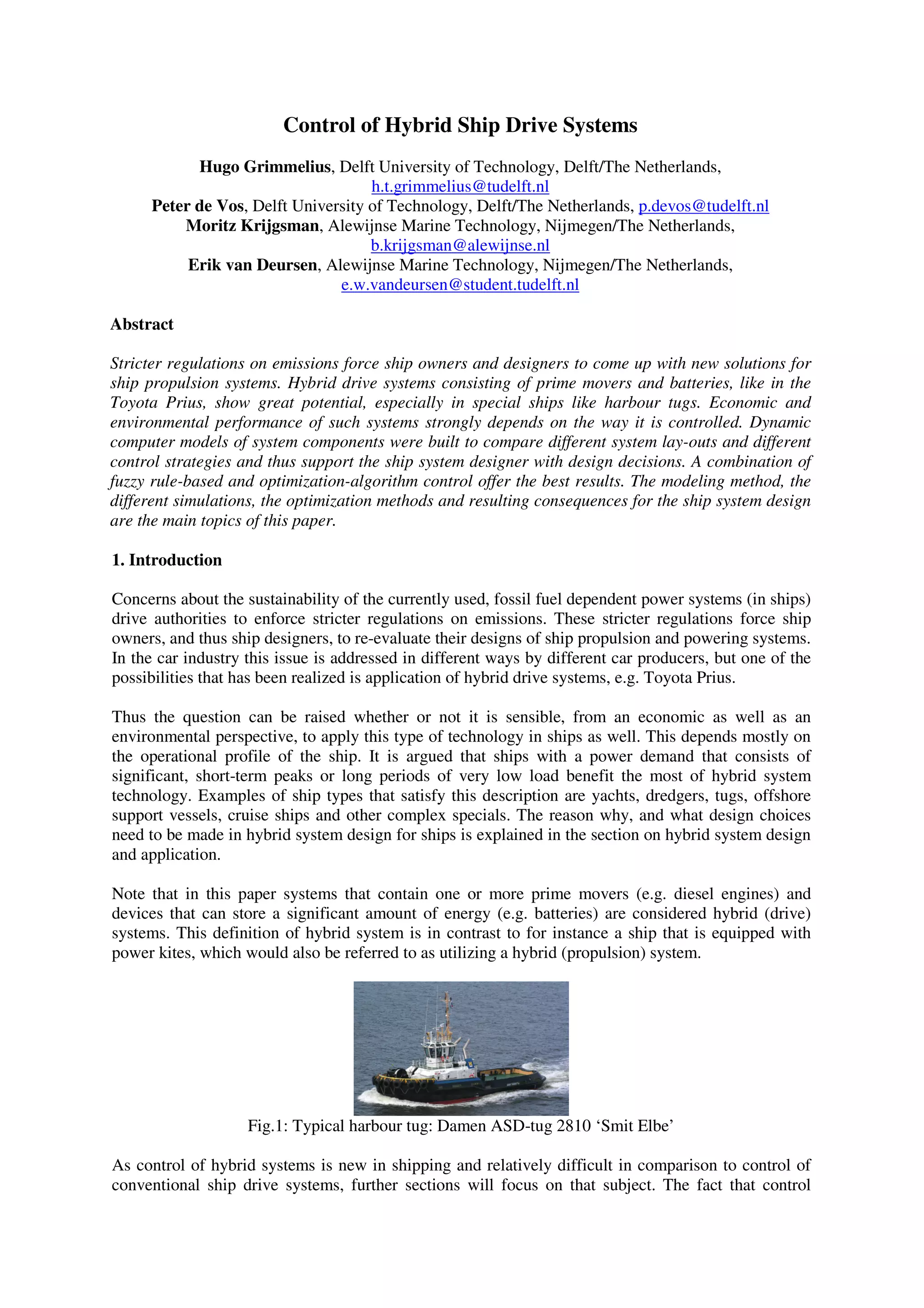 Control of Hybrid Ship Drive Systems | PDF