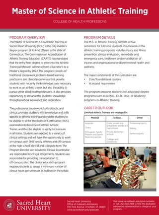 Athletic Training Brochure 8.30.16
