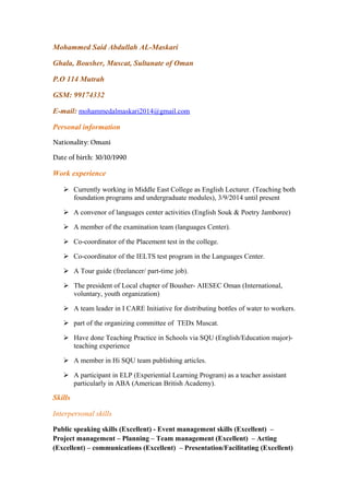 CV- Mohammed Al-Maskar_ (UPDATED)1 | DOC