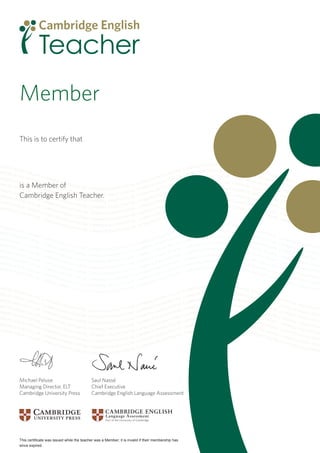 CET Certificate Member | PDF