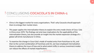 Coca Cola In China - Think Local and Act Local! | PDF