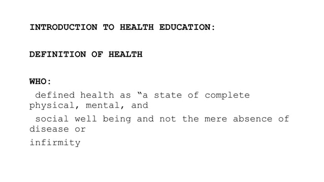 Introduction to health education 17slides | PPT