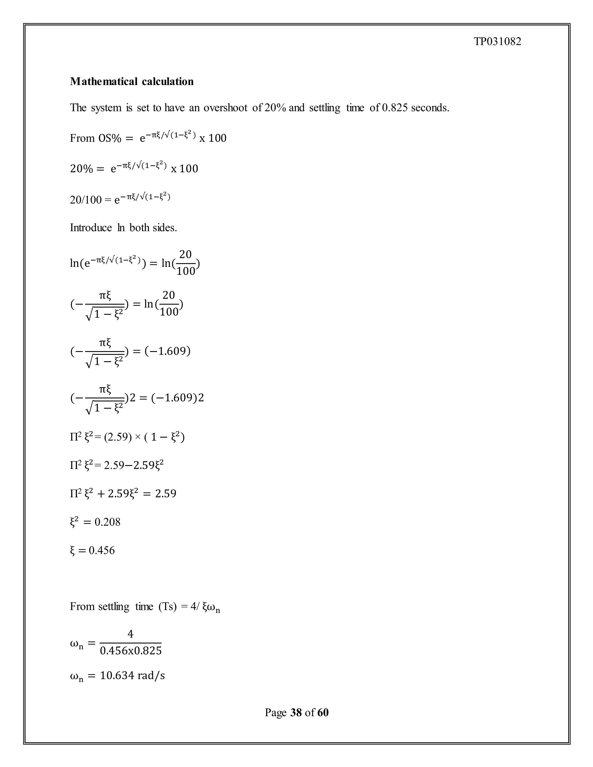 Control engineering assignment | DOCX