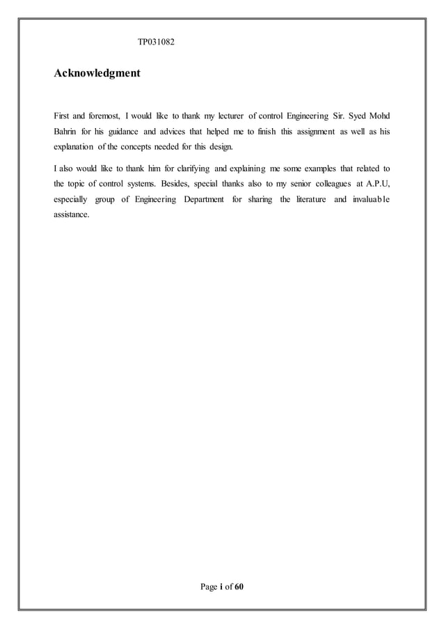 Control engineering assignment | DOCX | Physics | Science