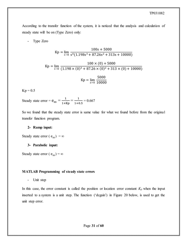 Control engineering assignment | DOCX | Physics | Science