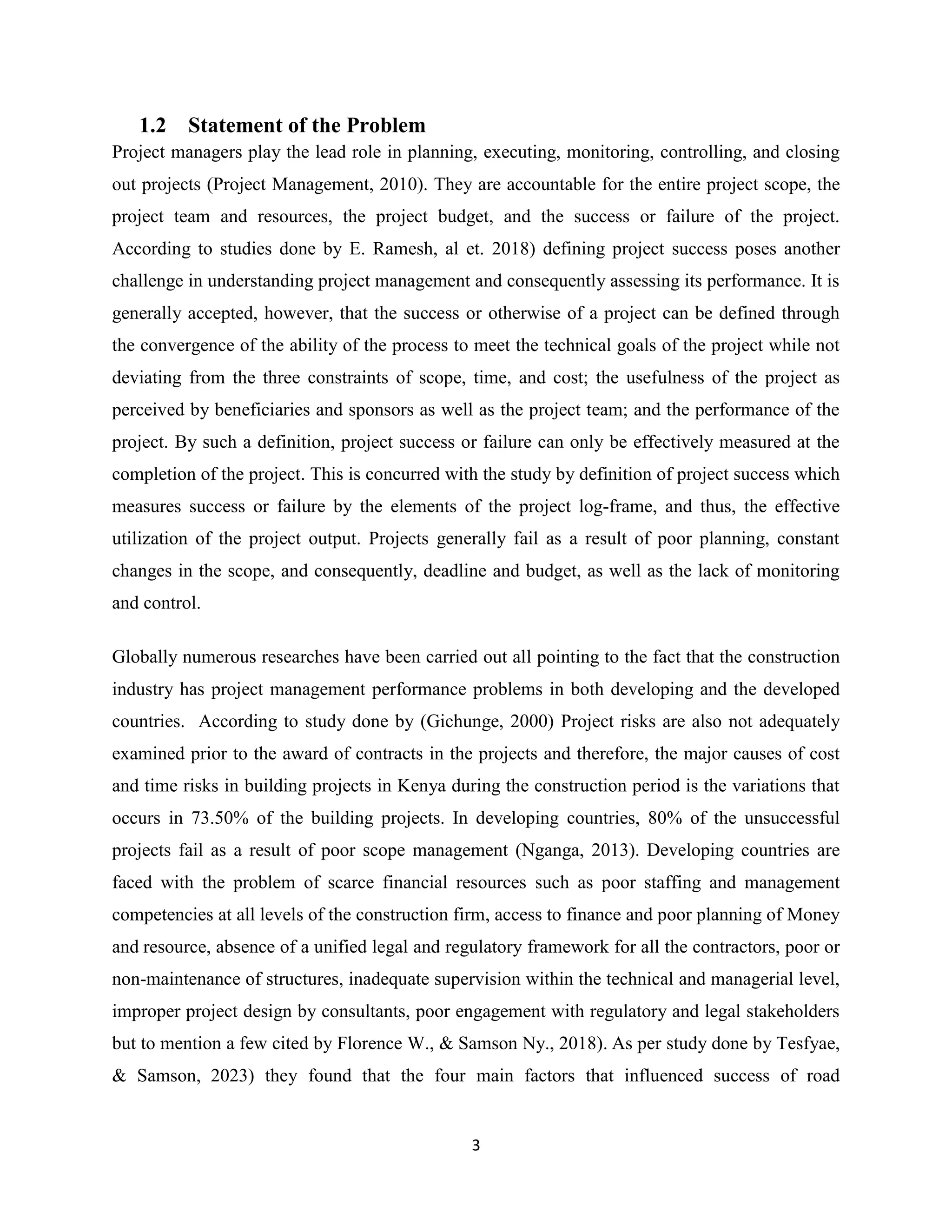 FACTORS AFFECTING ROAD CONSTRUCTION PROJECT PERFORMANCE: A CASE STUDY ...