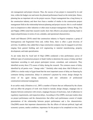 FACTORS AFFECTING ROAD CONSTRUCTION PROJECT PERFORMANCE: A CASE STUDY ...