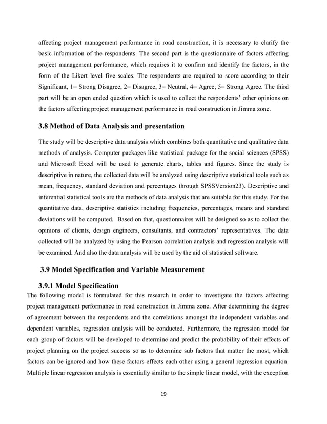 FACTORS AFFECTING ROAD CONSTRUCTION PROJECT PERFORMANCE: A CASE STUDY OF JIMMA ZONE ROAD ...