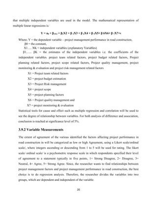 FACTORS AFFECTING ROAD CONSTRUCTION PROJECT PERFORMANCE: A CASE STUDY ...