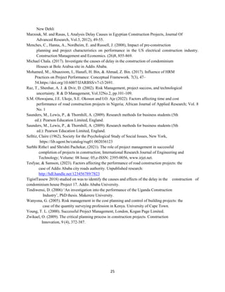 FACTORS AFFECTING ROAD CONSTRUCTION PROJECT PERFORMANCE: A CASE STUDY ...