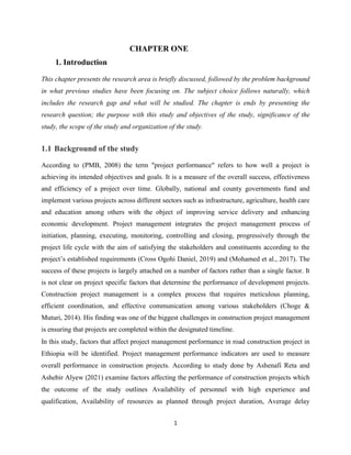 FACTORS AFFECTING ROAD CONSTRUCTION PROJECT PERFORMANCE: A CASE STUDY ...
