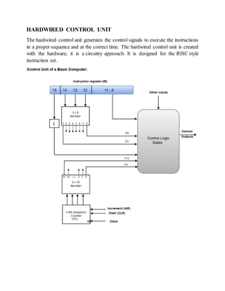 Control Units : Microprogrammed and Hardwired:control unit | DOCX