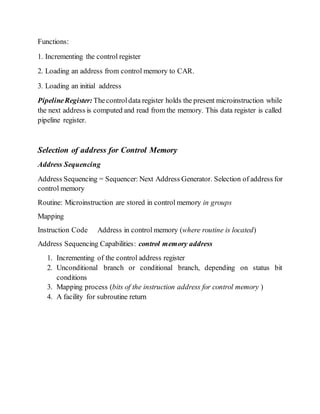 Control Units : Microprogrammed and Hardwired:control unit | DOCX