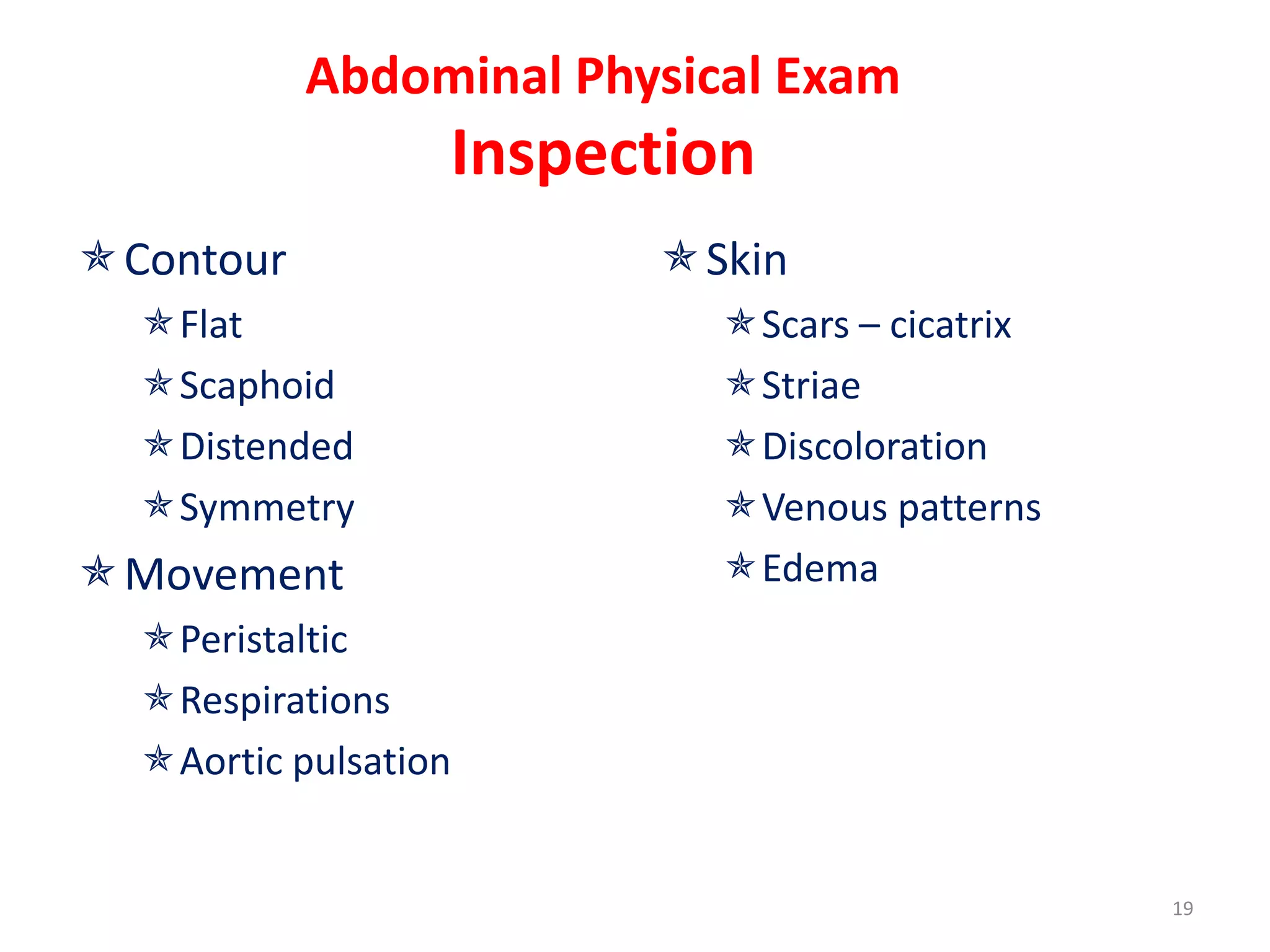 Abdoiminal examination | PPTX
