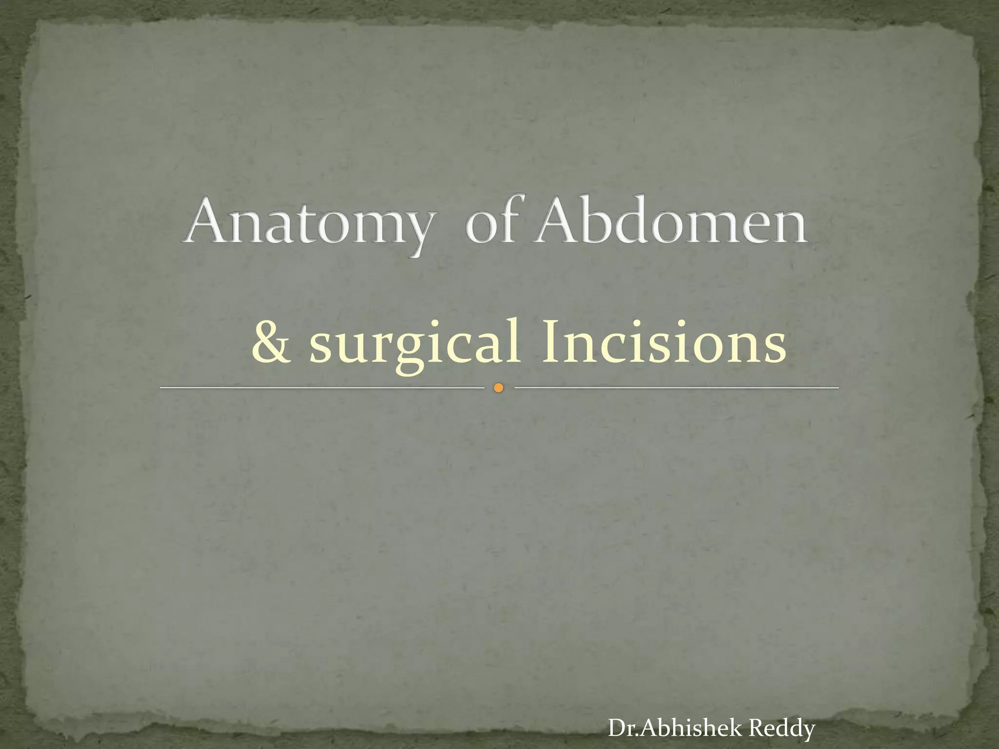 Abdomen layers & surgical incisions | PPTX