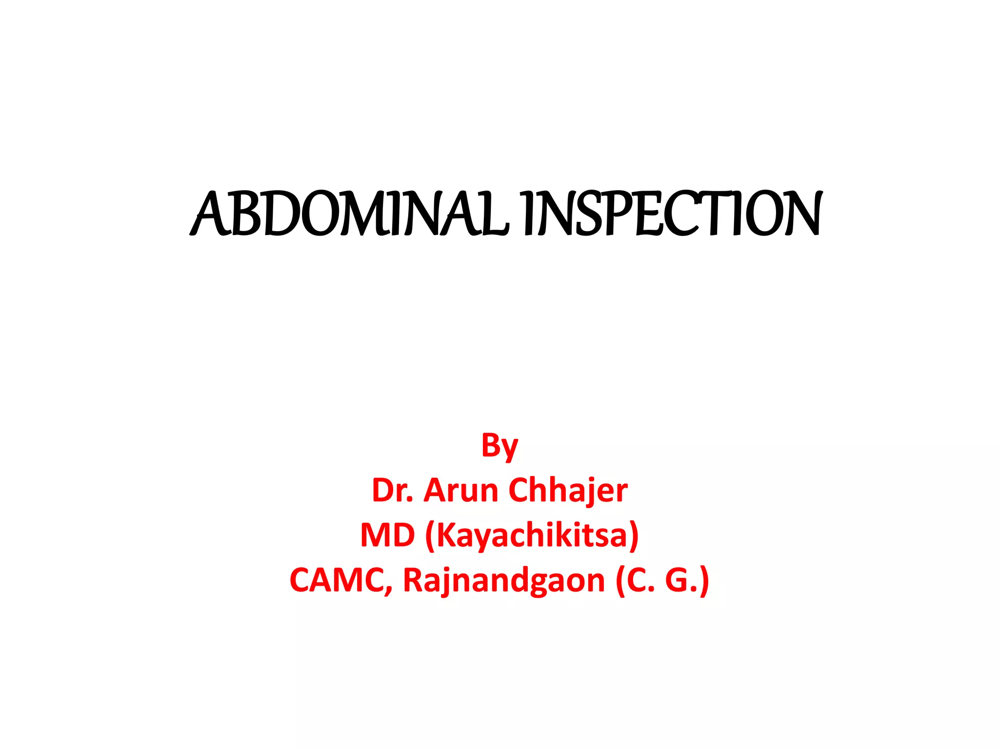 Abdominal Inspection | PPTX