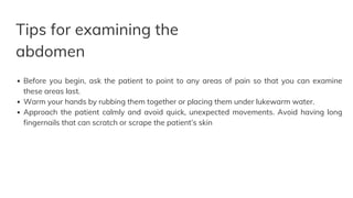 Physical Examination of the Abdomen | PDF